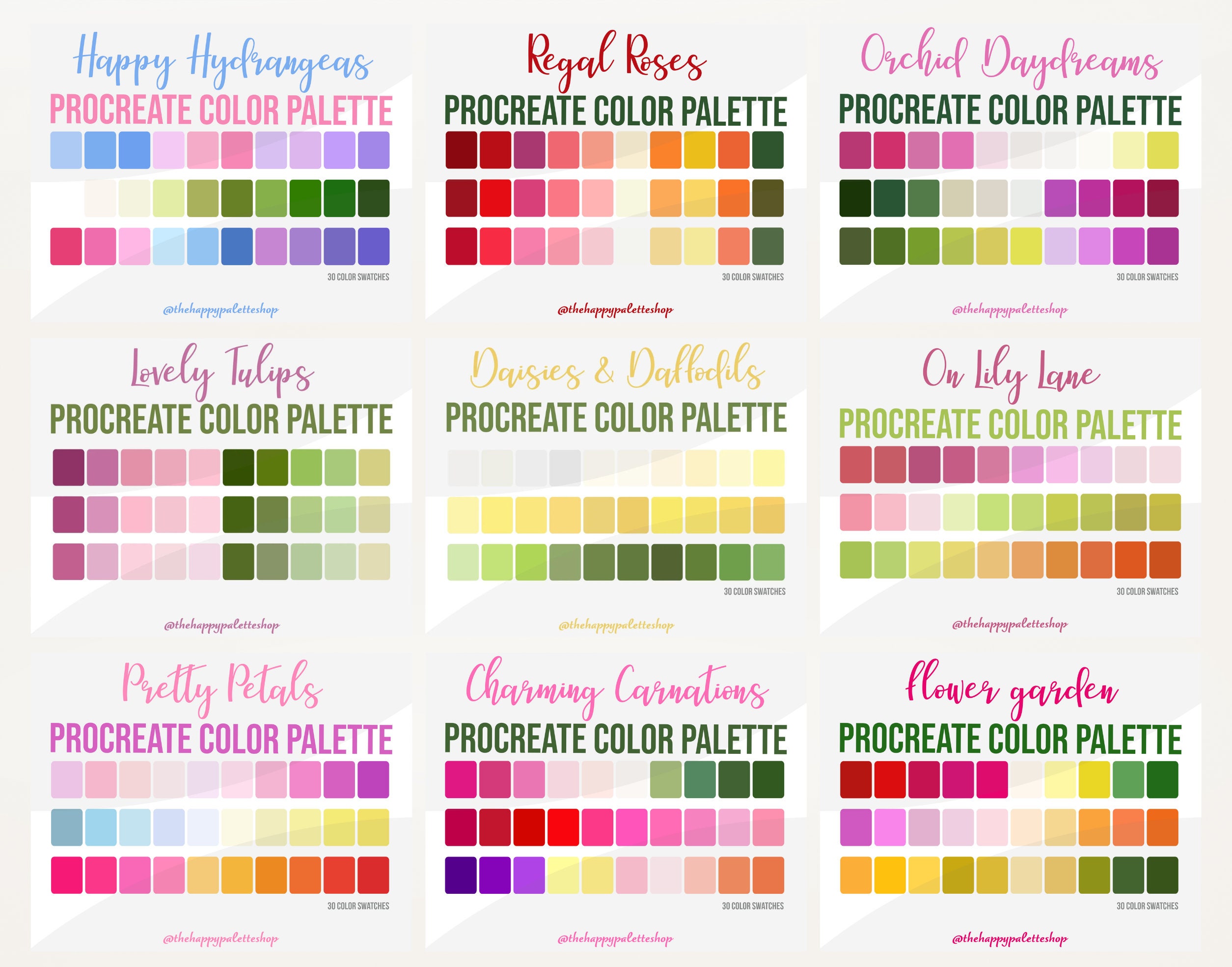 Floral Procreate Colors Bundle Lettering Digital Art Digital ...