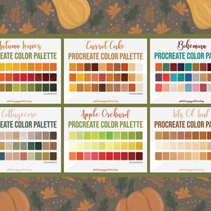 Fall Procreate Color Palettes Bundle | Digital Art & Lettering ...
