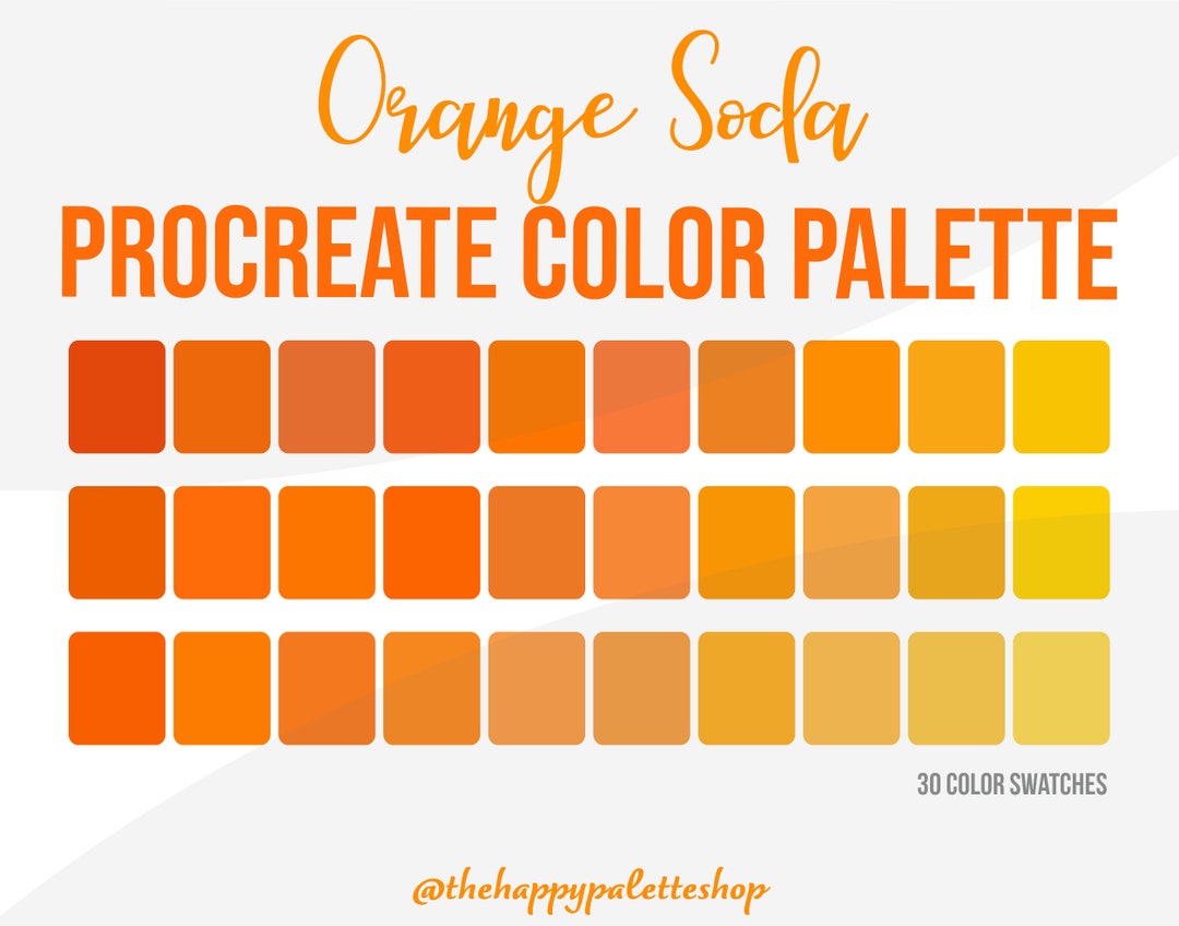 Orange Procreate Color Palette | iPad Procreate Lettering | Digital Art ...