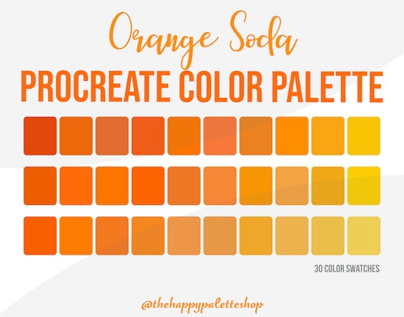 Orange Procreate Color Palette Ipad Procreate Lettering - Etsy