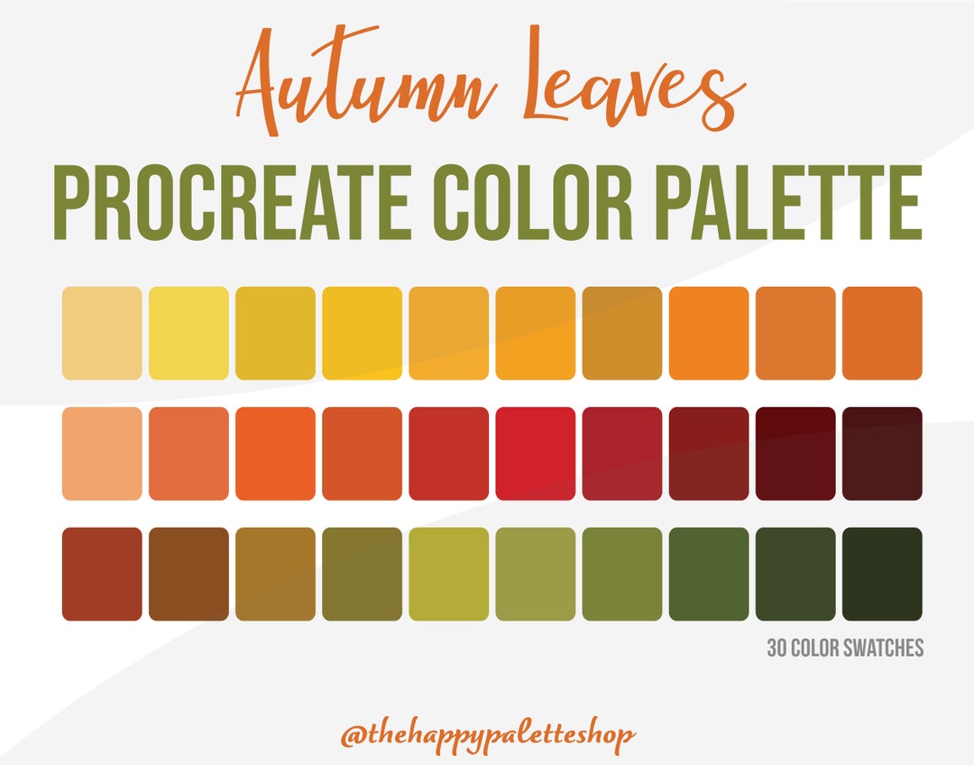 Autumn Leaves | Fall Procreate Color Palette | Lettering | Digital Art ...