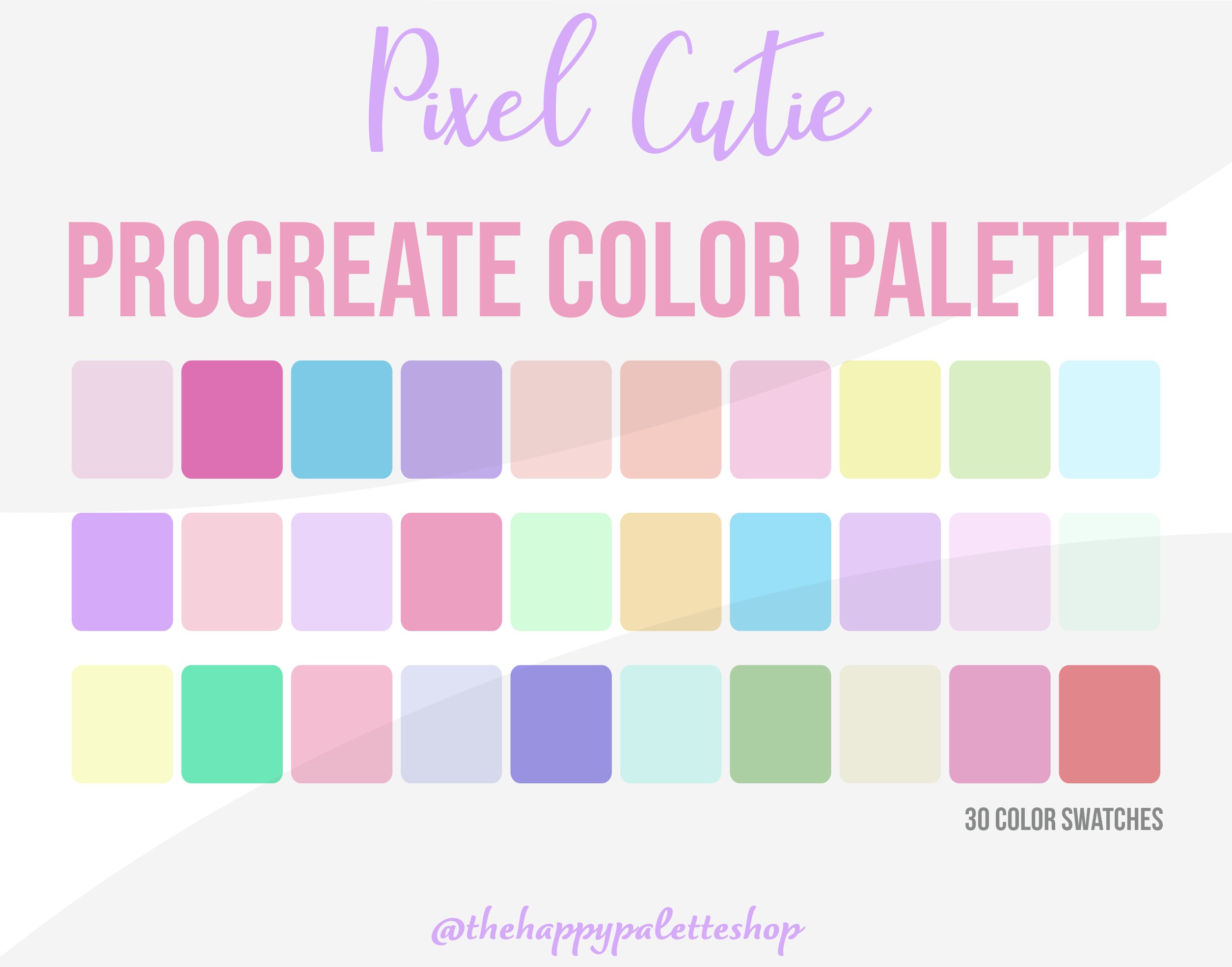 Aesthetic Procreate Palettes Bundle Lettering Digital Art Illustration ...