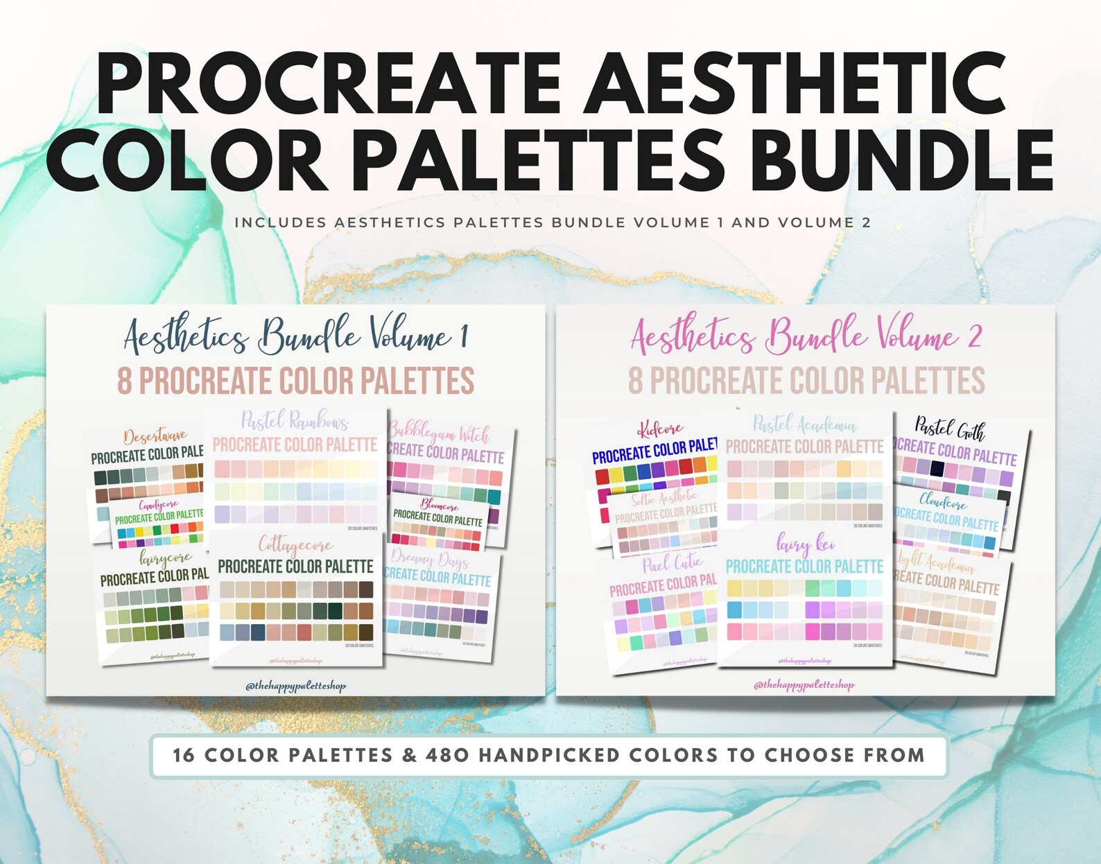 Aesthetic Procreate Color Palettes Bundle | Digital Art | Scenery Color ...