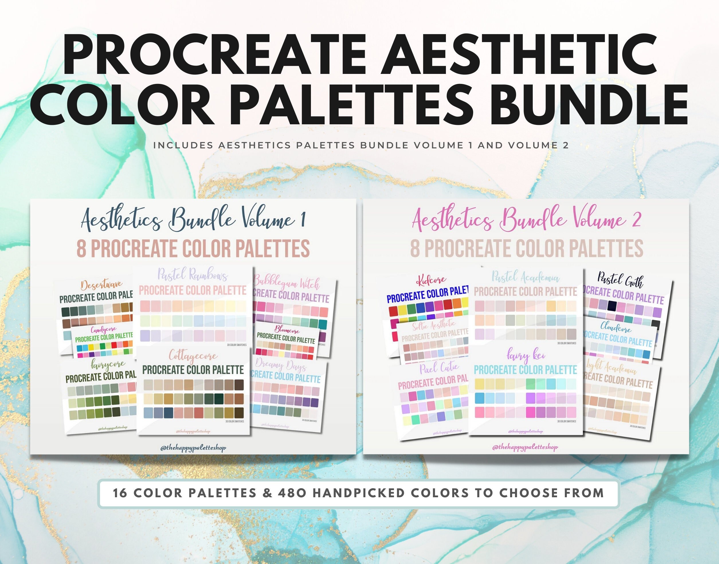 Aesthetic Procreate Color Palettes Bundle | Digital Art | Scenery Color ...