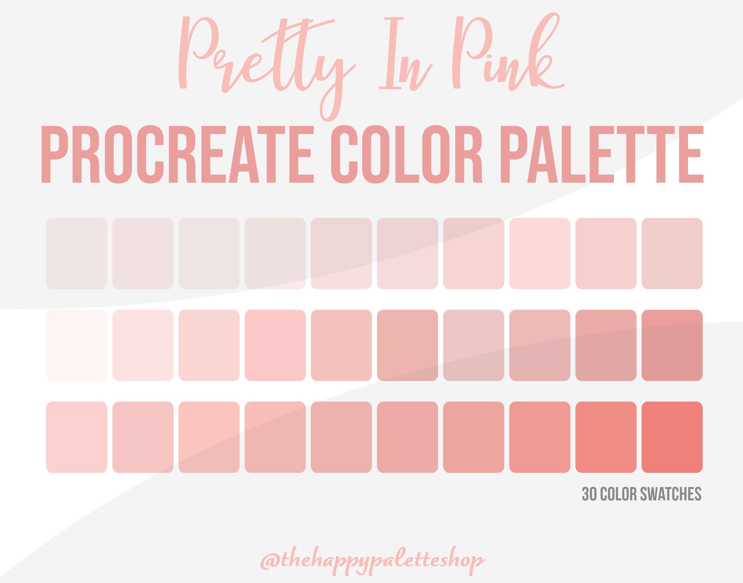Blush Pink Procreate Palette 30 Hex Color Codes Instant Digital