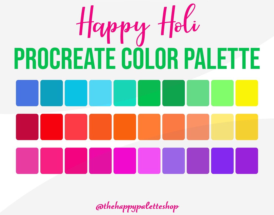 Holi Colors Procreate Color Palette | Lettering | Digital Art | iPad ...