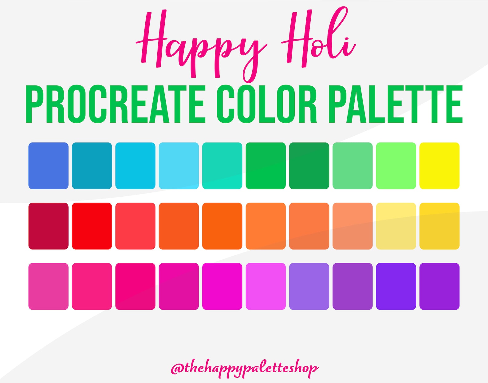 Holi Colors Procreate Color Palette | Lettering | Digital Art | iPad ...