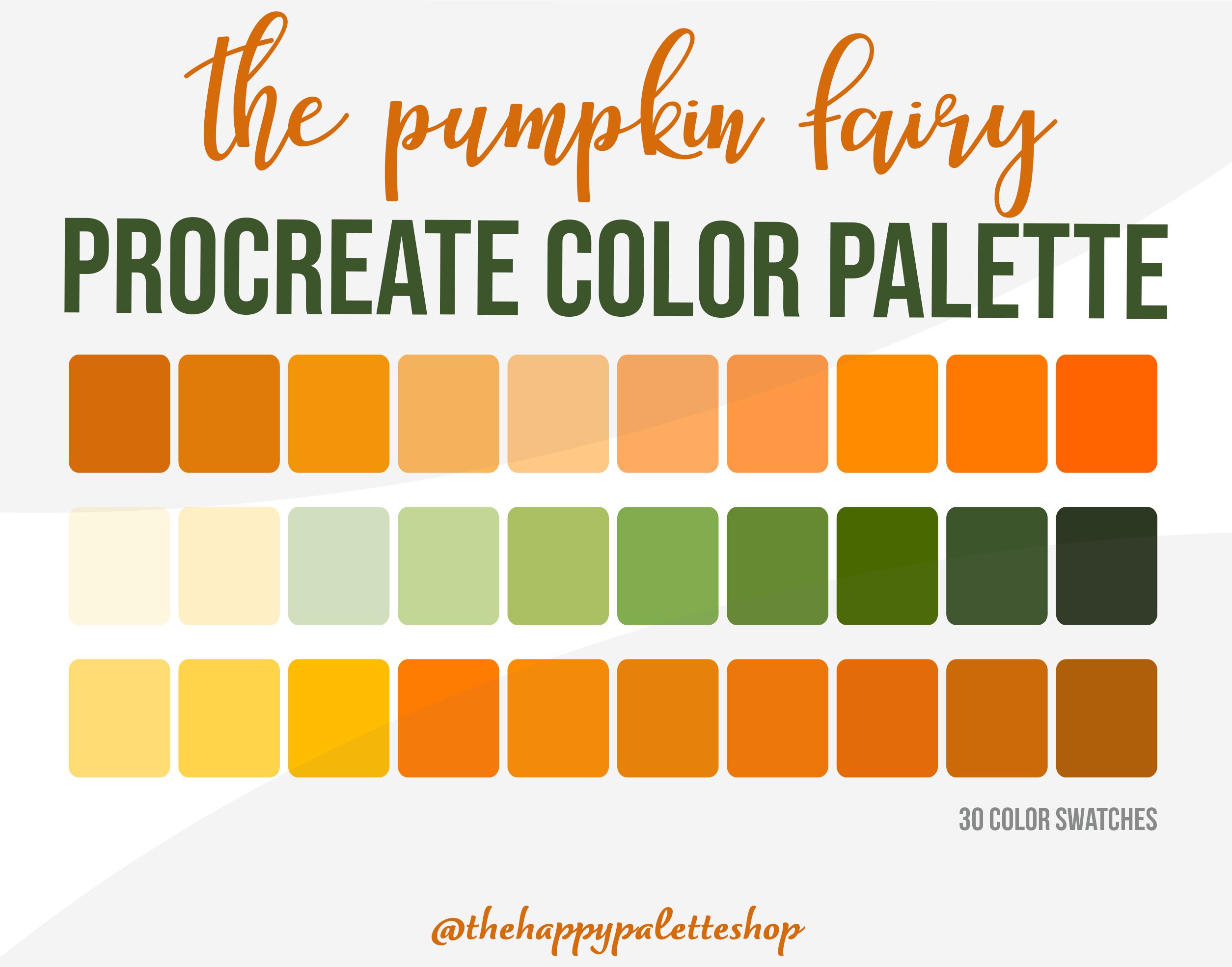 Orange Procreate Color Palette | Halloween Procreate Color Palette ...