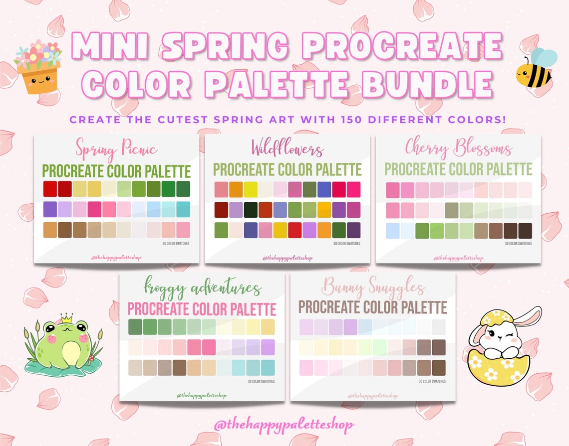 Cute Spring Procreate Color Palette Bundle | Digital Art & iPad ...
