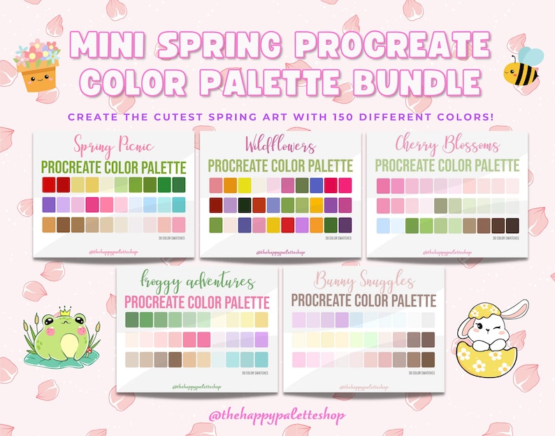 Cute Spring Procreate Color Palette Bundle | Digital Art & iPad ...