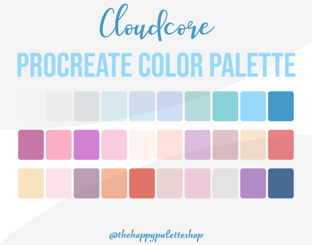 Cloudcore Aesthetic Procreate Color Palette (Download Now) - Etsy