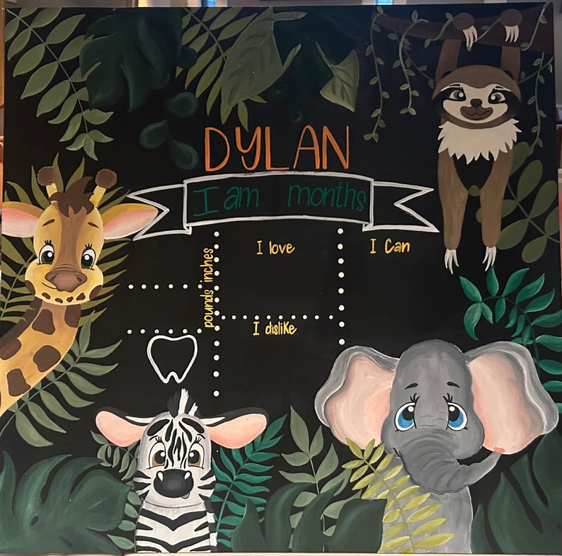 Safari Infant Milestone Chalkboard - Etsy