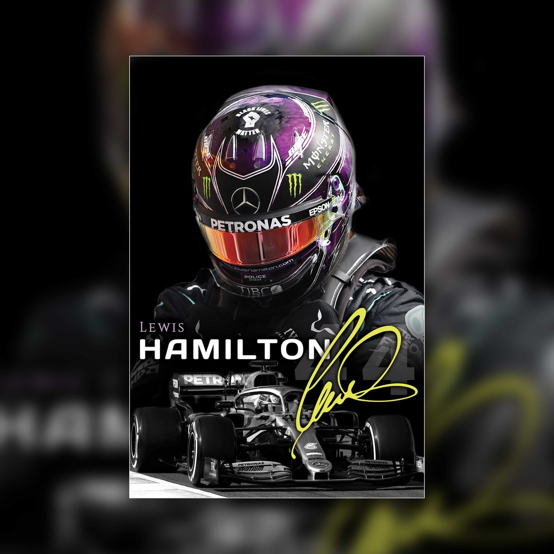 Lewis Hamilton F1 2020 Signature Poster | Etsy