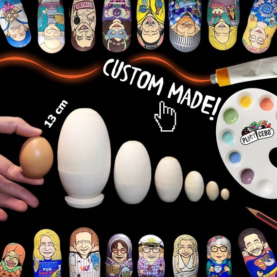 CUSTOM NESTING DOLL 13 Cm Egg Shape 1 to 6 Dolls Single Set - Etsy