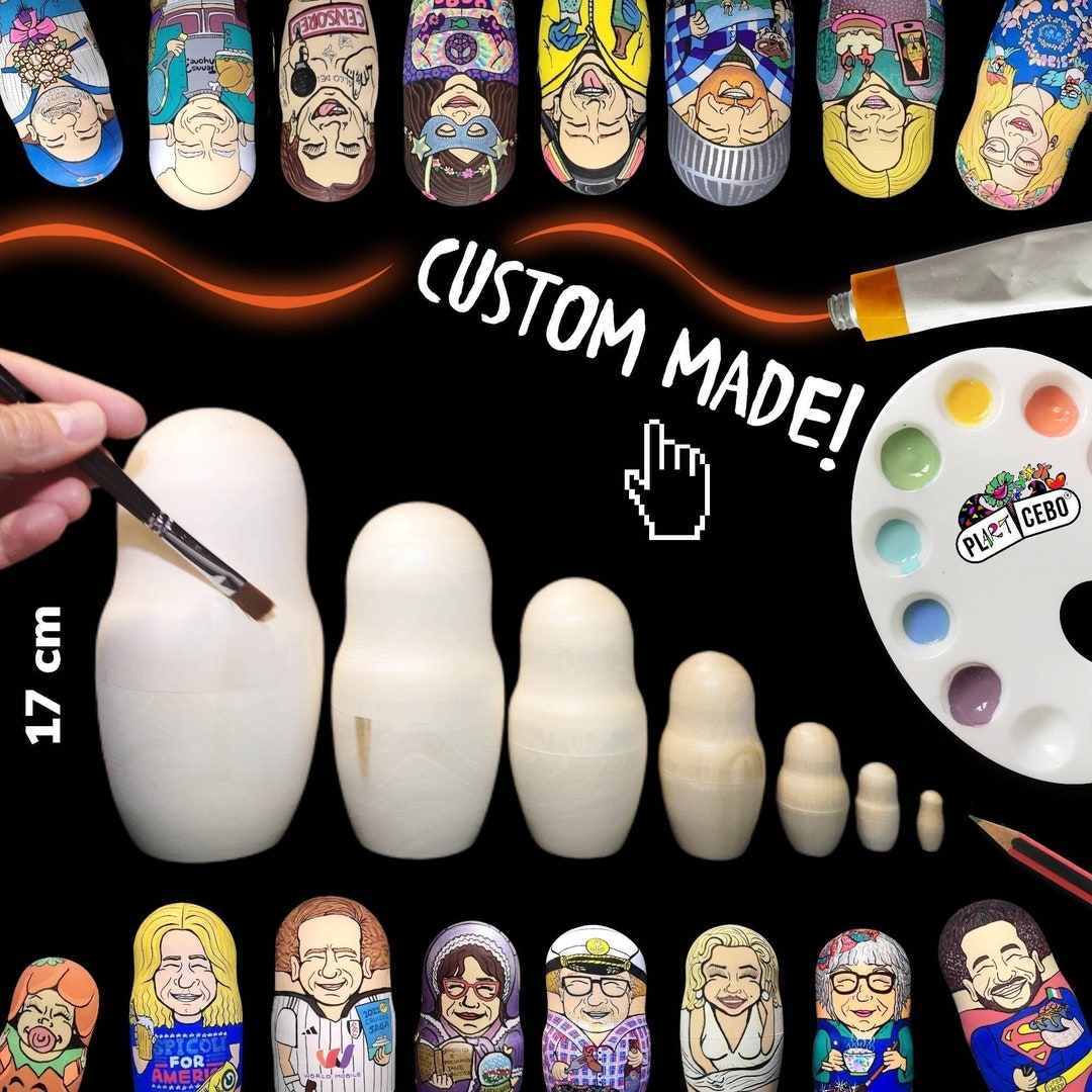 CUSTOM NESTING DOLL 17 Cm 1 to 7 Dolls Single Set Detailed Hand-painted ...