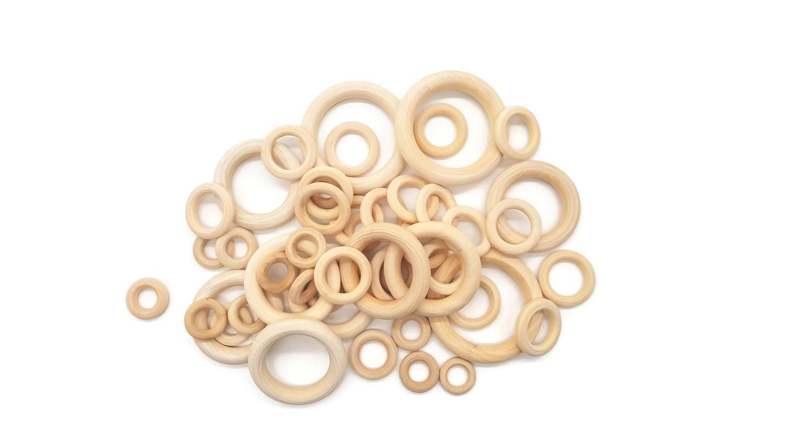 Unfinished Wood Ring Round Natural Circle Macrame Ring Wooden Craft ...