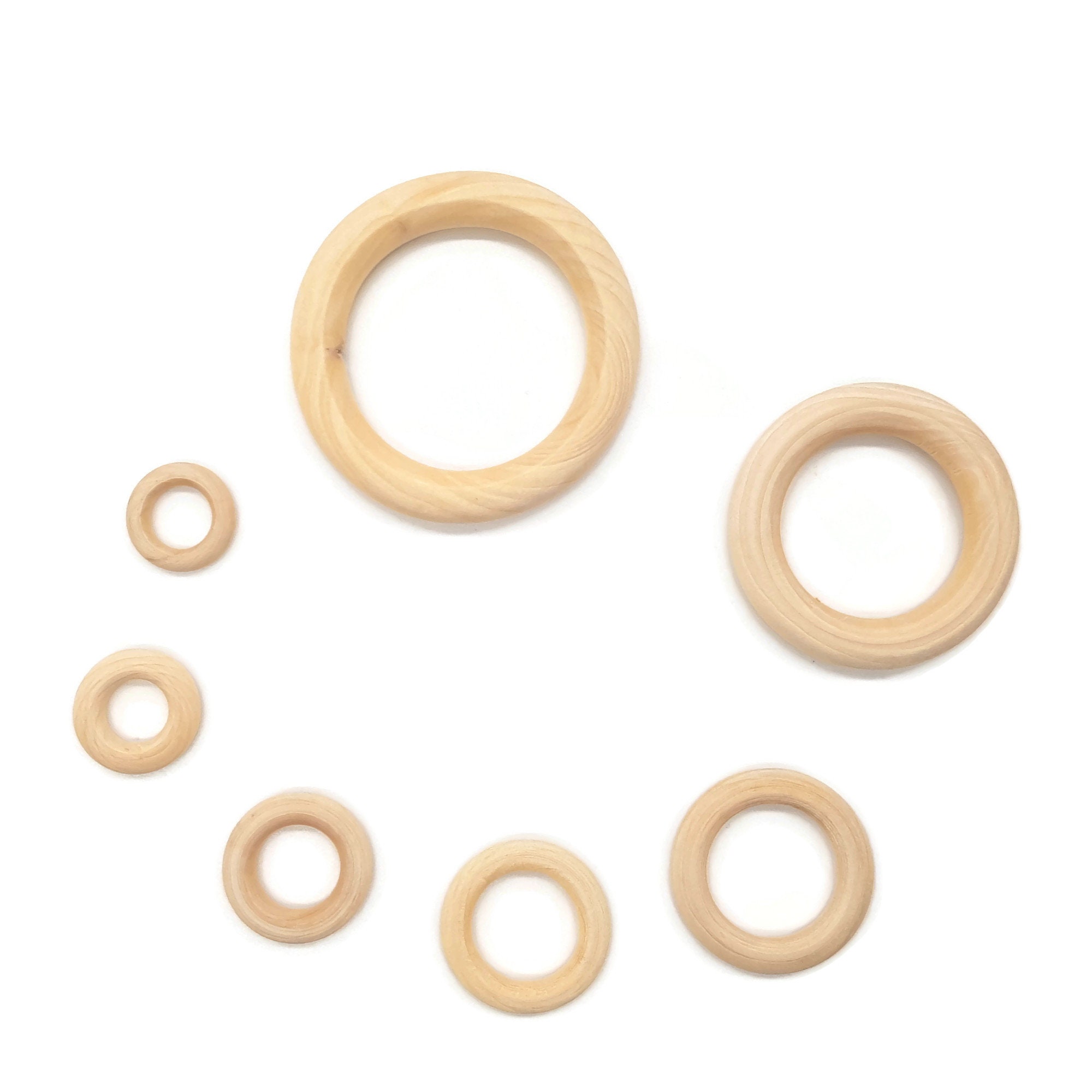 Unfinished Wood Ring Round Natural Circle Macrame Ring Wooden - Etsy UK