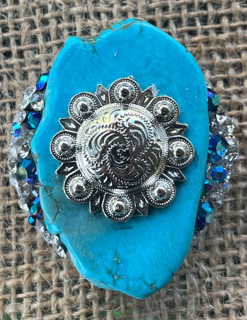 Topper-phone Cap Turquoise and Swarovski Crystal - Etsy