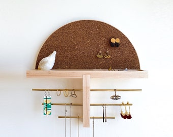 Maple Jewelry Organizer Hardwood Wall Mount Floating Jewelry | Etsy