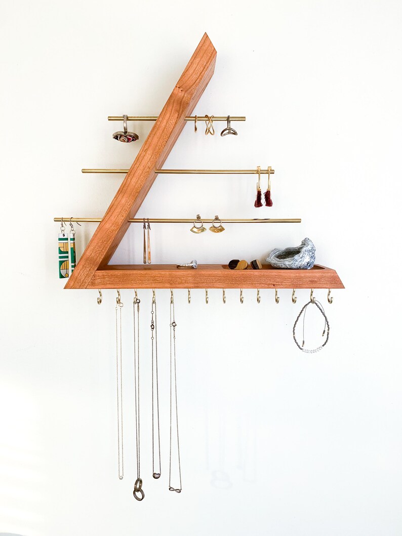 Cherry Jewelry Organizer, Wall Mounted, Floating Jewelry Holder for ...