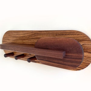 Zebrawood Walnut Entryway Organizer, Mid Century Modern Entryway Coat ...