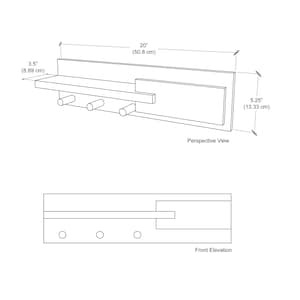 Modern Entryway Organizer, Key Holder, Wall Mount Coat Rack With Shelf ...