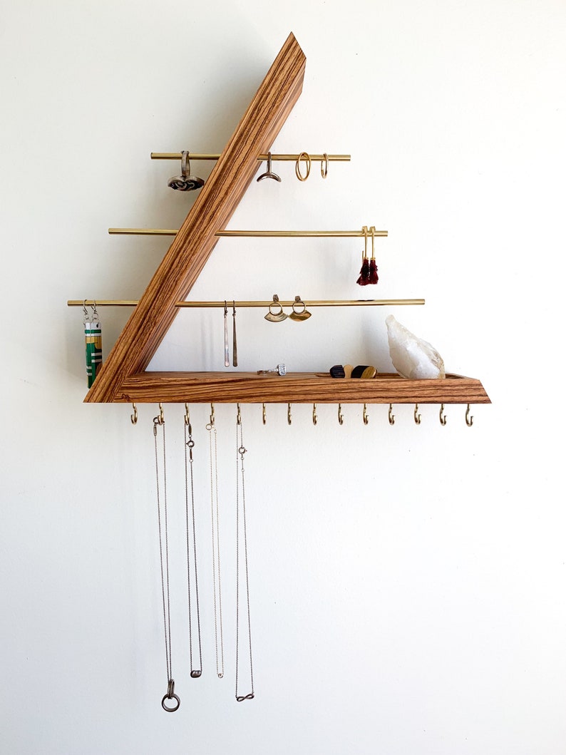 Zebrawood Jewelry Organizer Wall Mounted Floating Jewelry - Etsy