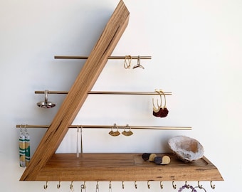 Zebrawood Jewelry Organizer Wall Mounted Floating Jewelry | Etsy