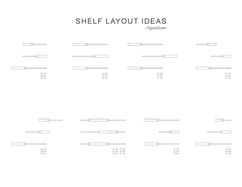 Hardwood Floating Shelf Modern Reversible Wall Shelves - Etsy