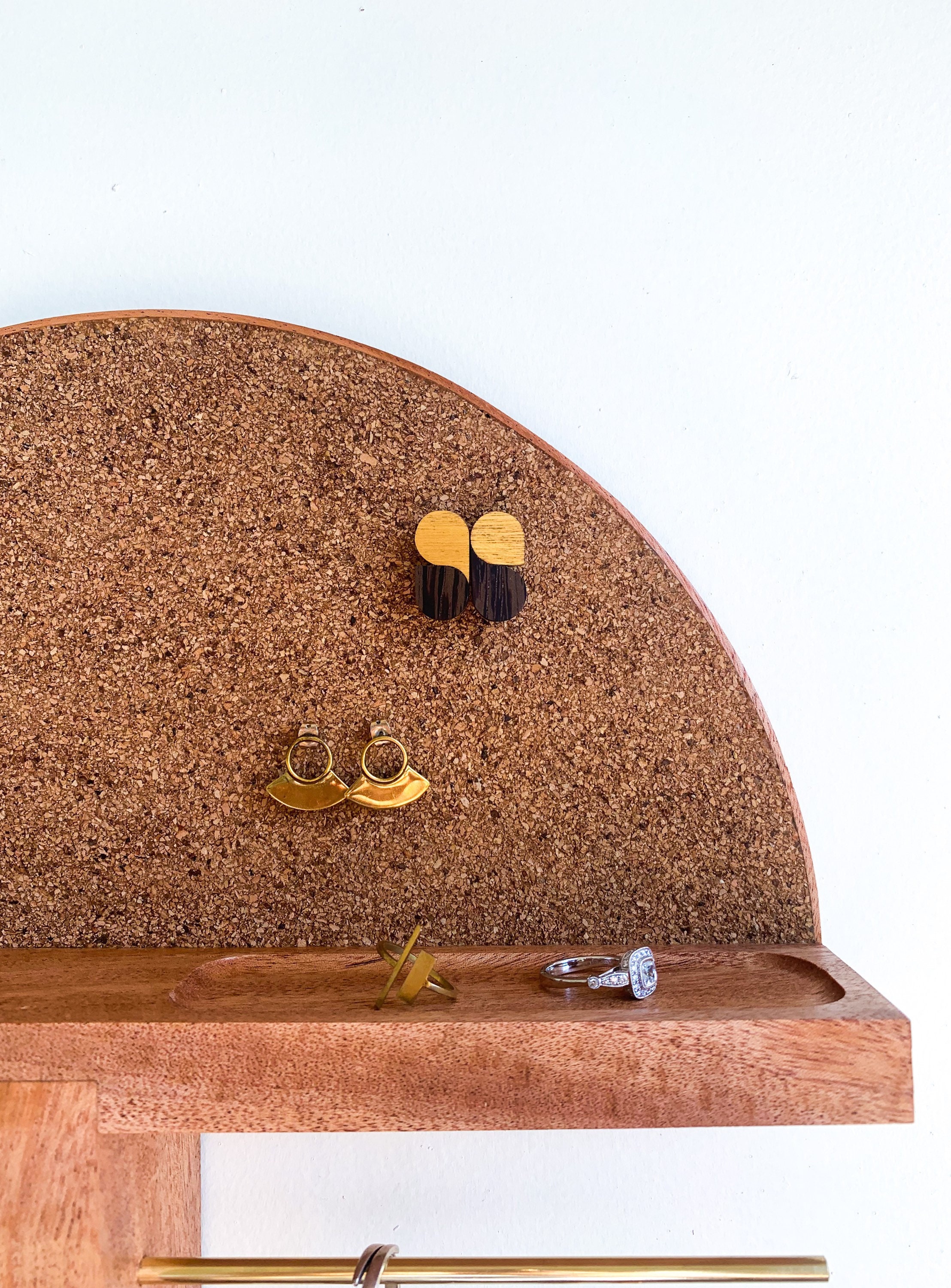 Mahogany Jewelry Organizer Hardwood Wall Mount Floating Shelf | Etsy