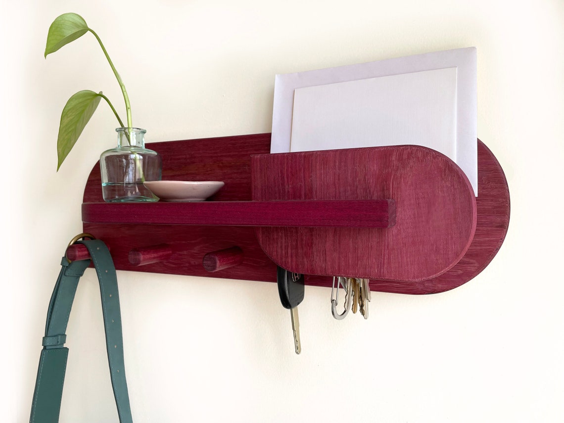 Exotic Purpleheart Entryway Organization Wall Mount Coat Rack - Etsy
