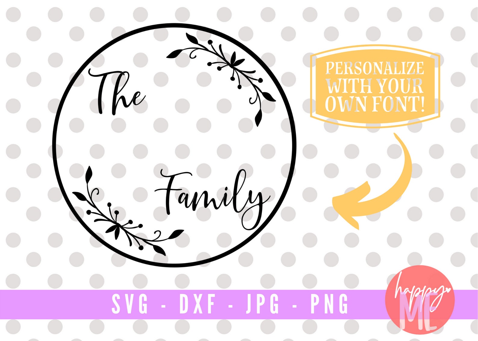 Round Family Name Sign SVG Last Name Sign Svg Round Last - Etsy