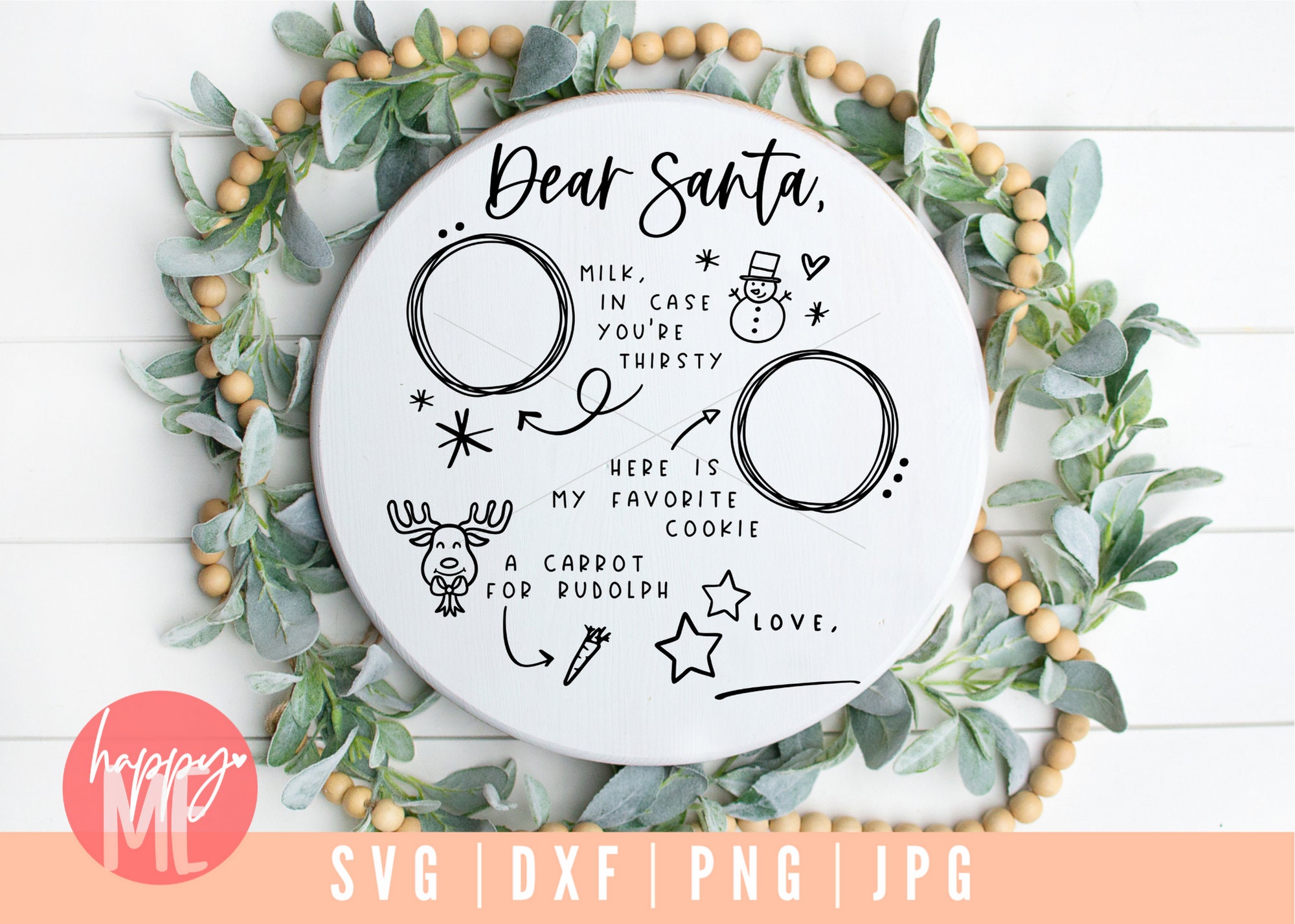 Dear Santa SVG Dear Santa Tray SVG Cookies and Milk Svg - Etsy