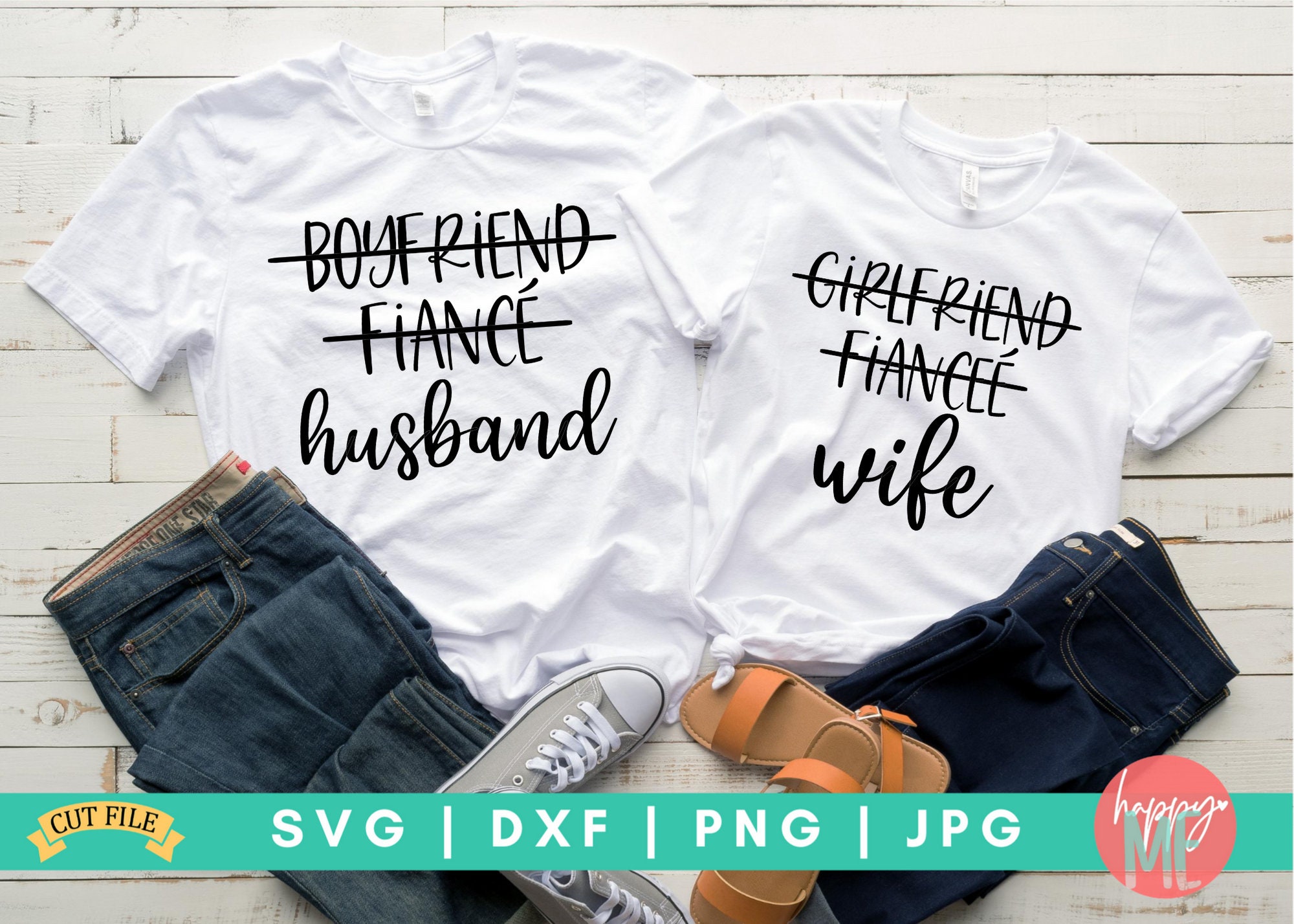 Set of 2 Boyfriend Fiance Husband SVG and Girlfriend - Etsy