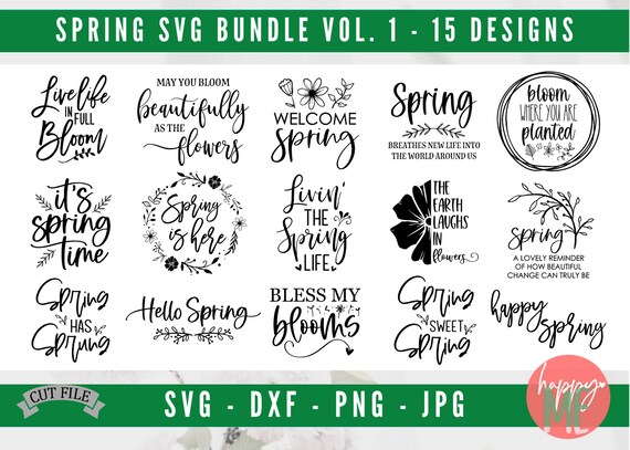 Spring Bundle SVG Spring Quote Bundle SVG Easter Bundle Svg | Etsy Canada