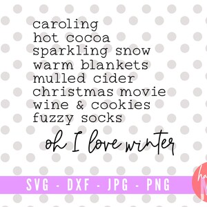 Winter Words SVG, Christmas Words Svg, Merry Christmas Sign Svg, Happy ...