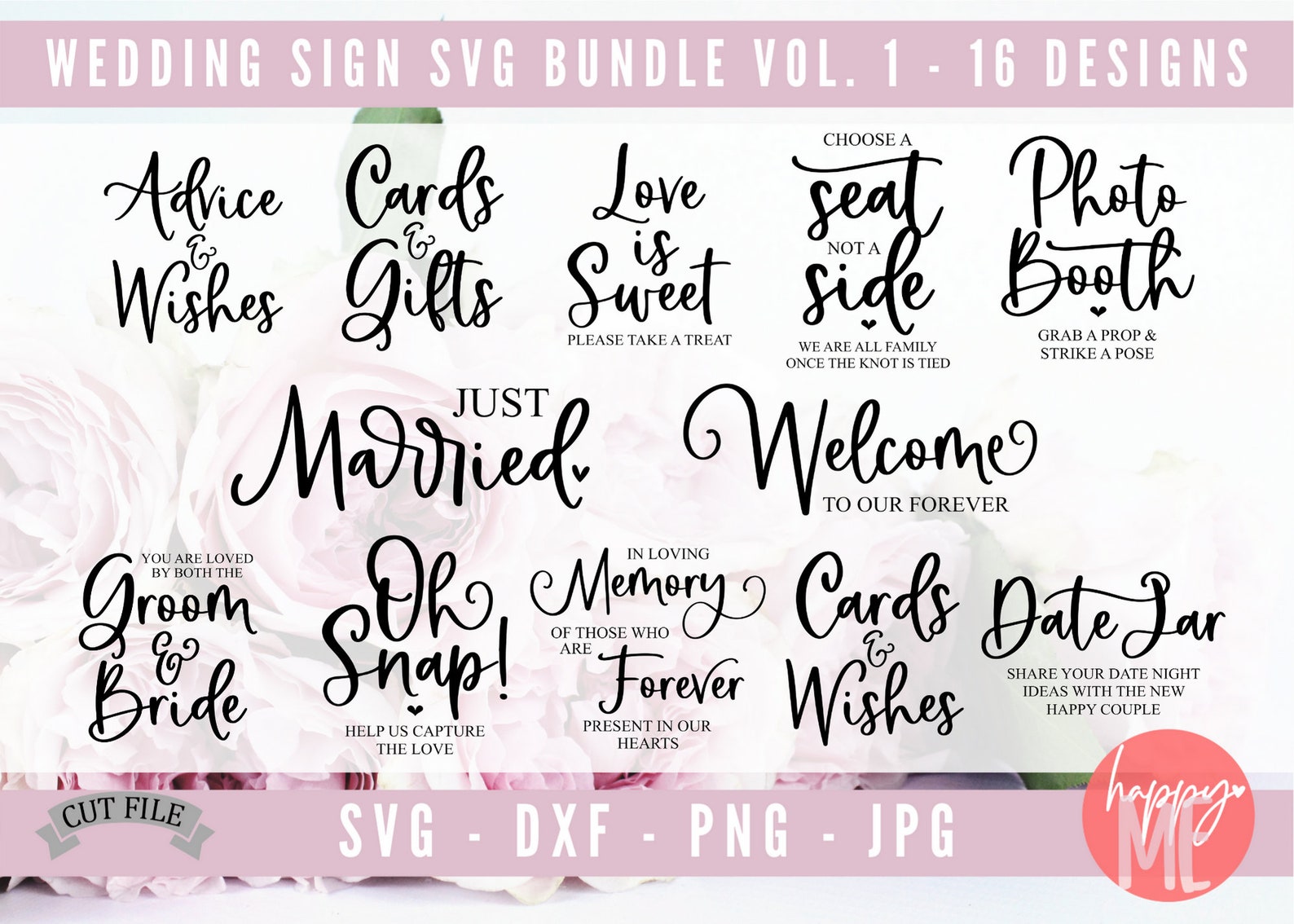 Wedding Sign Bundle SVG Wedding Bundle SVG Wedding Quote - Etsy