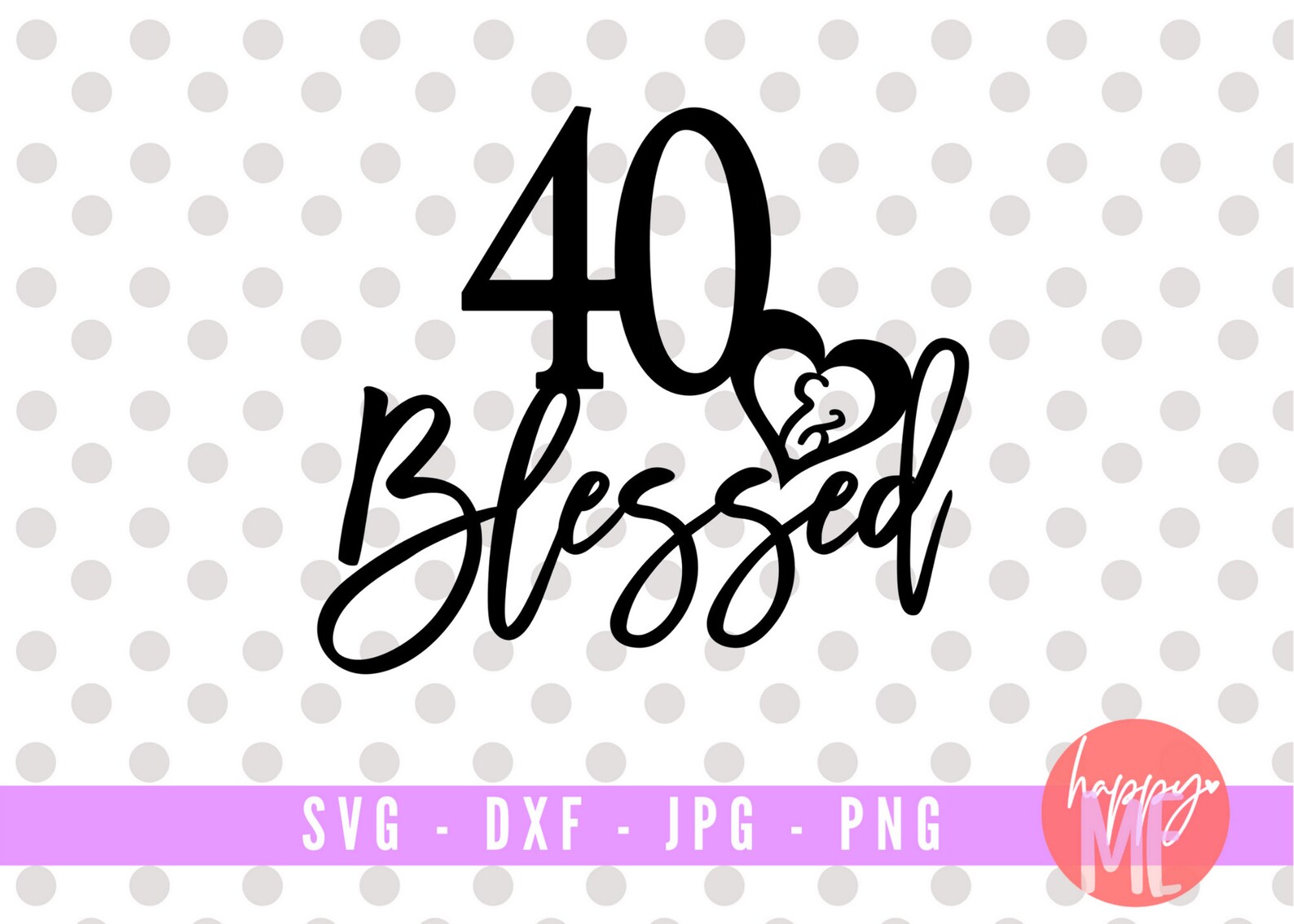 40 and Blessed Cake Topper SVG, Birthday Cake Topper Svg, Happy ...