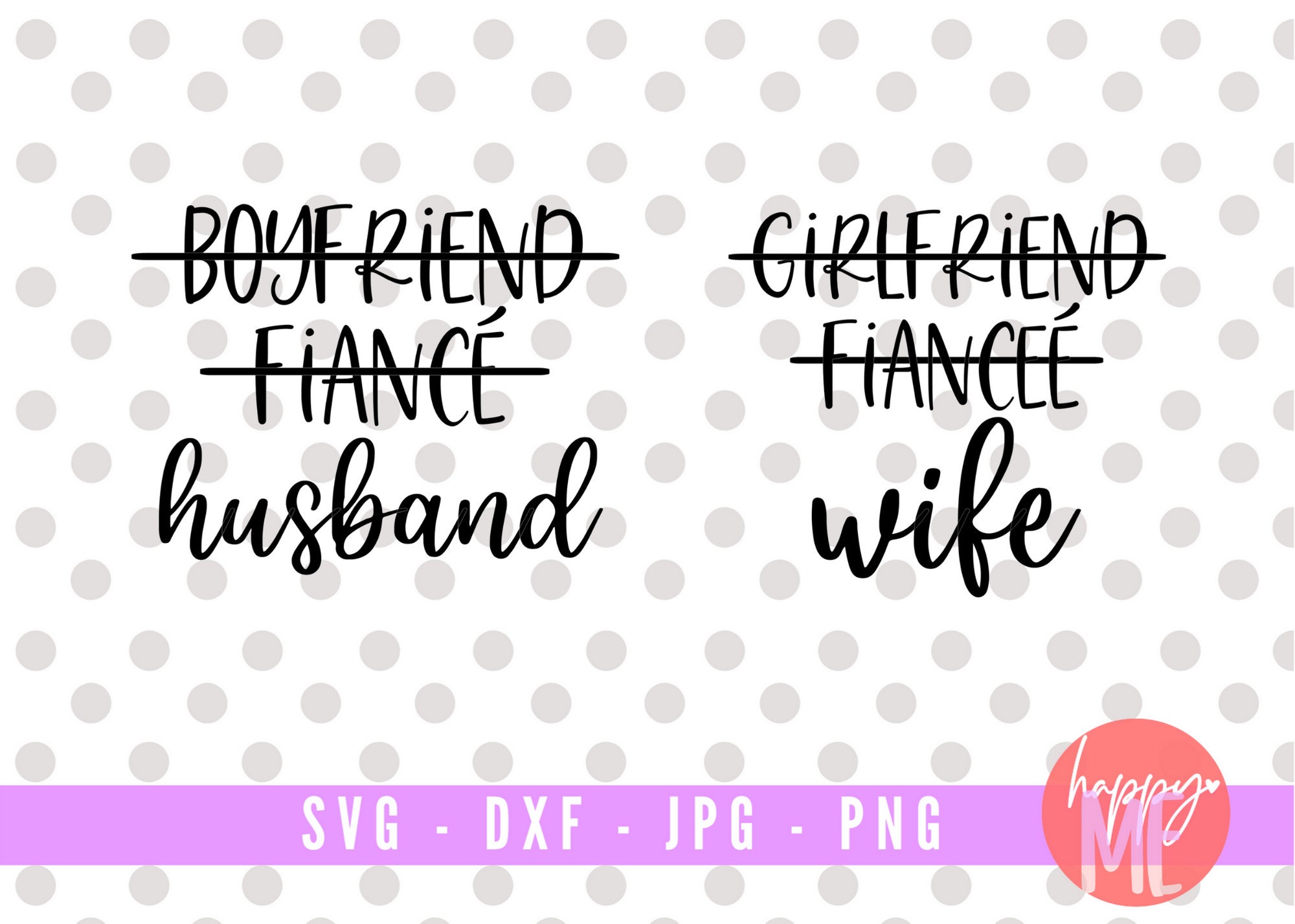 Set of 2 Boyfriend Fiance Husband SVG and Girlfriend - Etsy