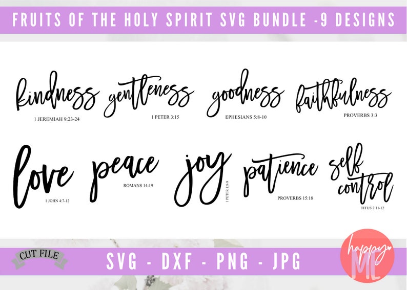 Fruits of the Holy Spirit Bundle SVG Christian Bundle SVG - Etsy