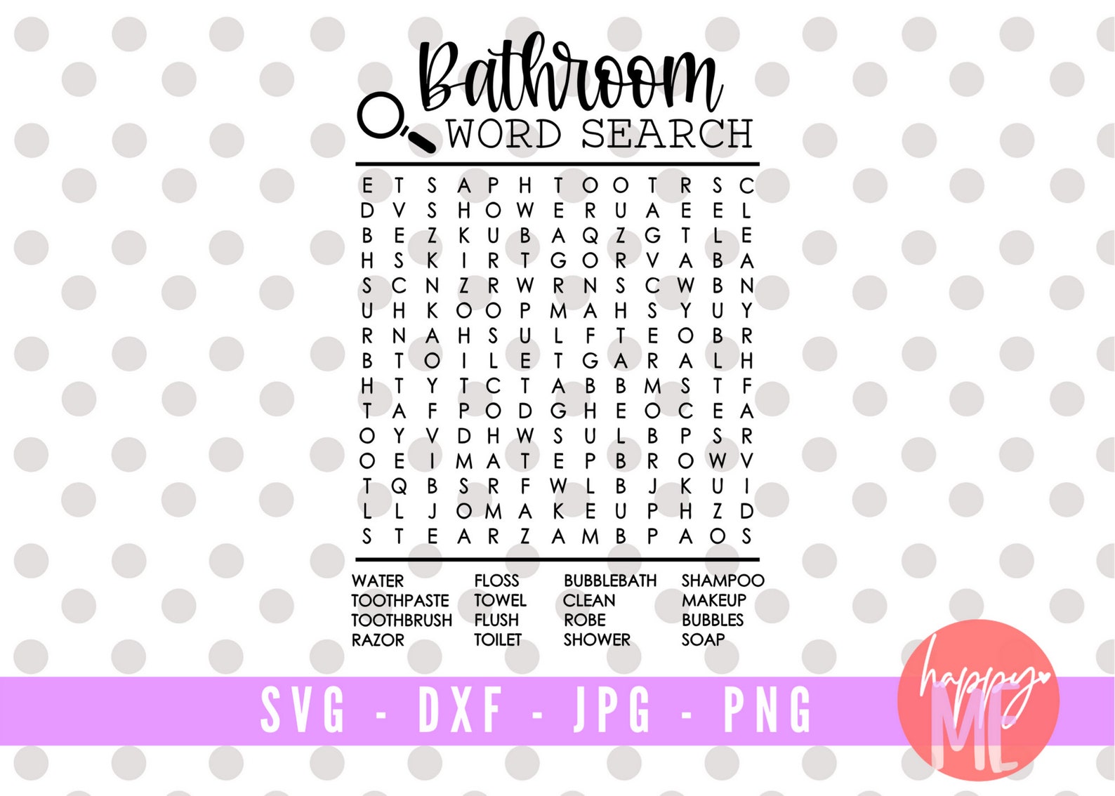 Bathroom Word Search SVG Word Search SVG Bathroom Signs Svg - Etsy New ...