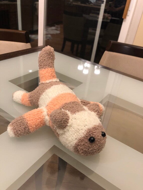 Large fuzzy cat sock doll | Etsy