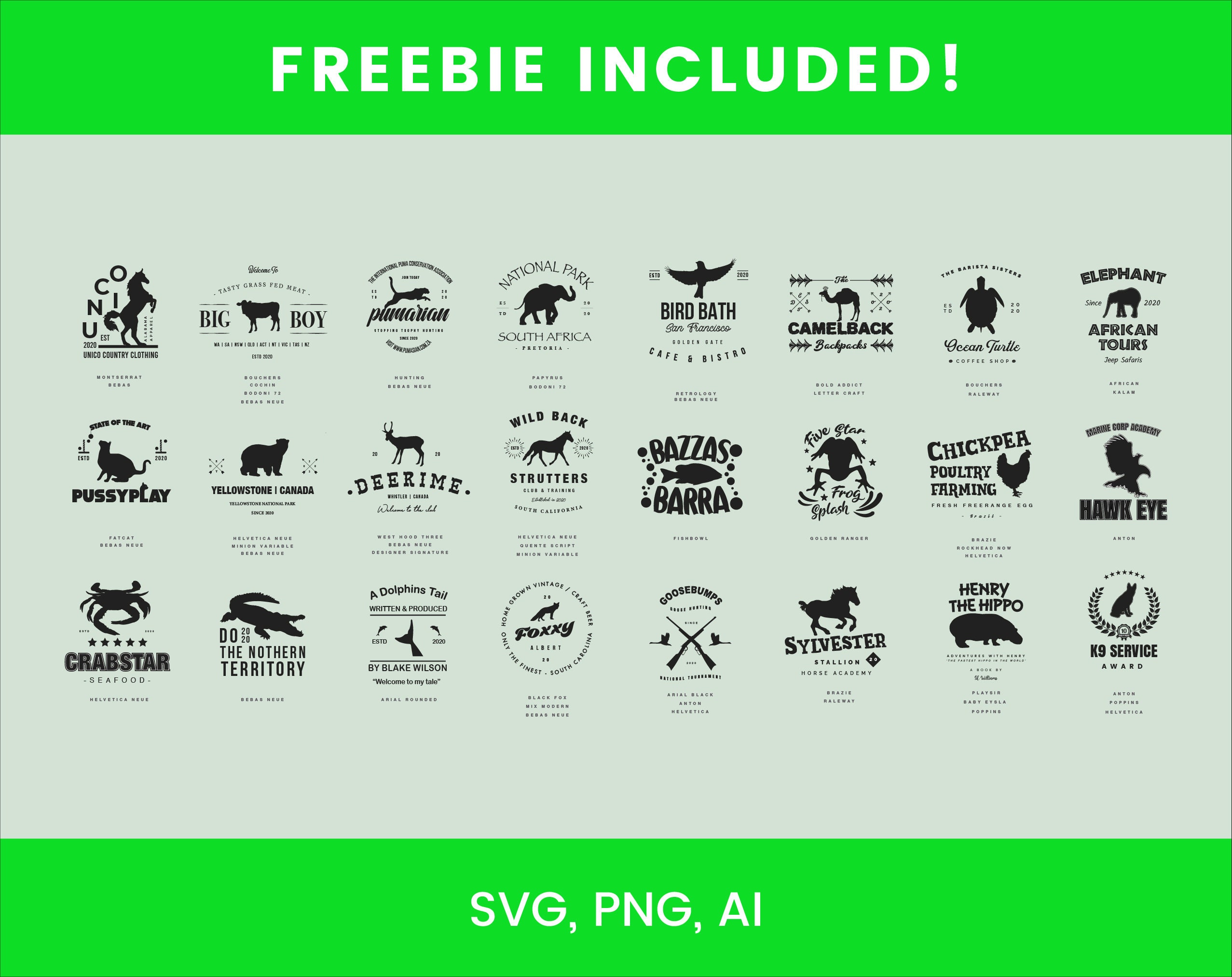 40 Animal SVG Designs Animal Logo, Cricut Vectors - Etsy