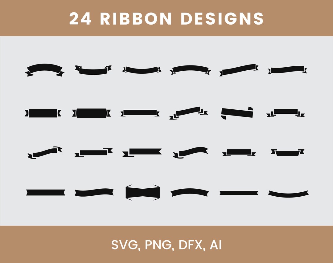 24 Ribbons Svg / Vector Badges Svg / Files for Cricut / Cut Files ...