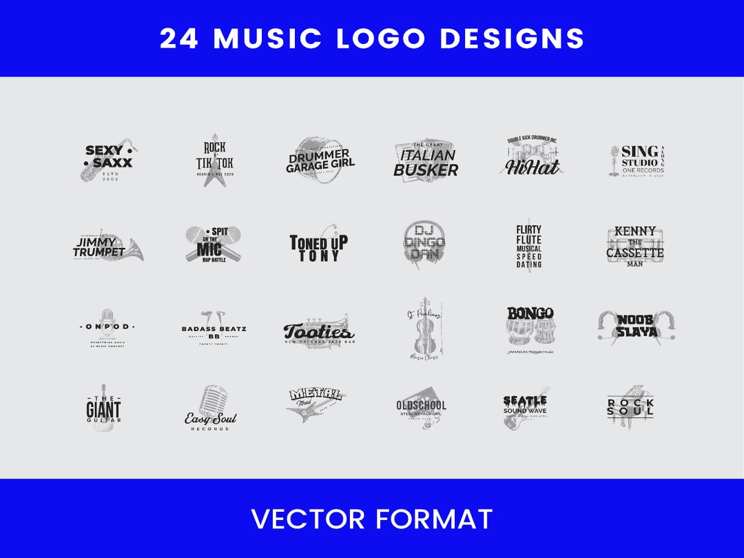24 Realistic Music Logo Designs, Svg / Vectors (EDITABLE) Svg / Files ...