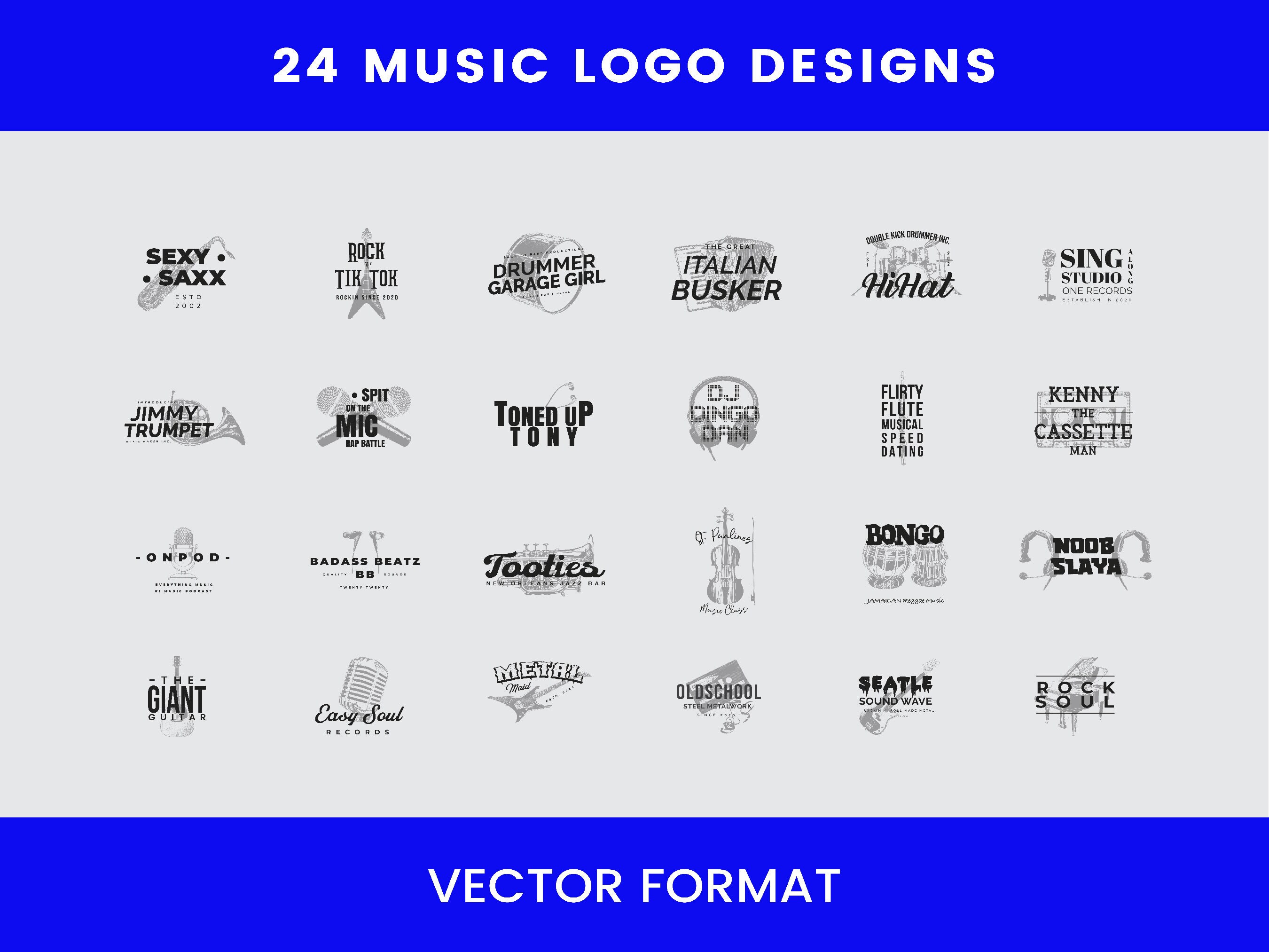 24 Realistic Music Logo Designs, Svg / Vectors EDITABLE Svg / Files for ...
