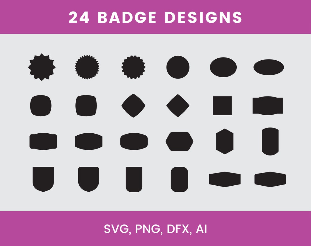 24 Shapes & Badges Svg / Vector Badges Svg / Files for Cricut / Cut ...