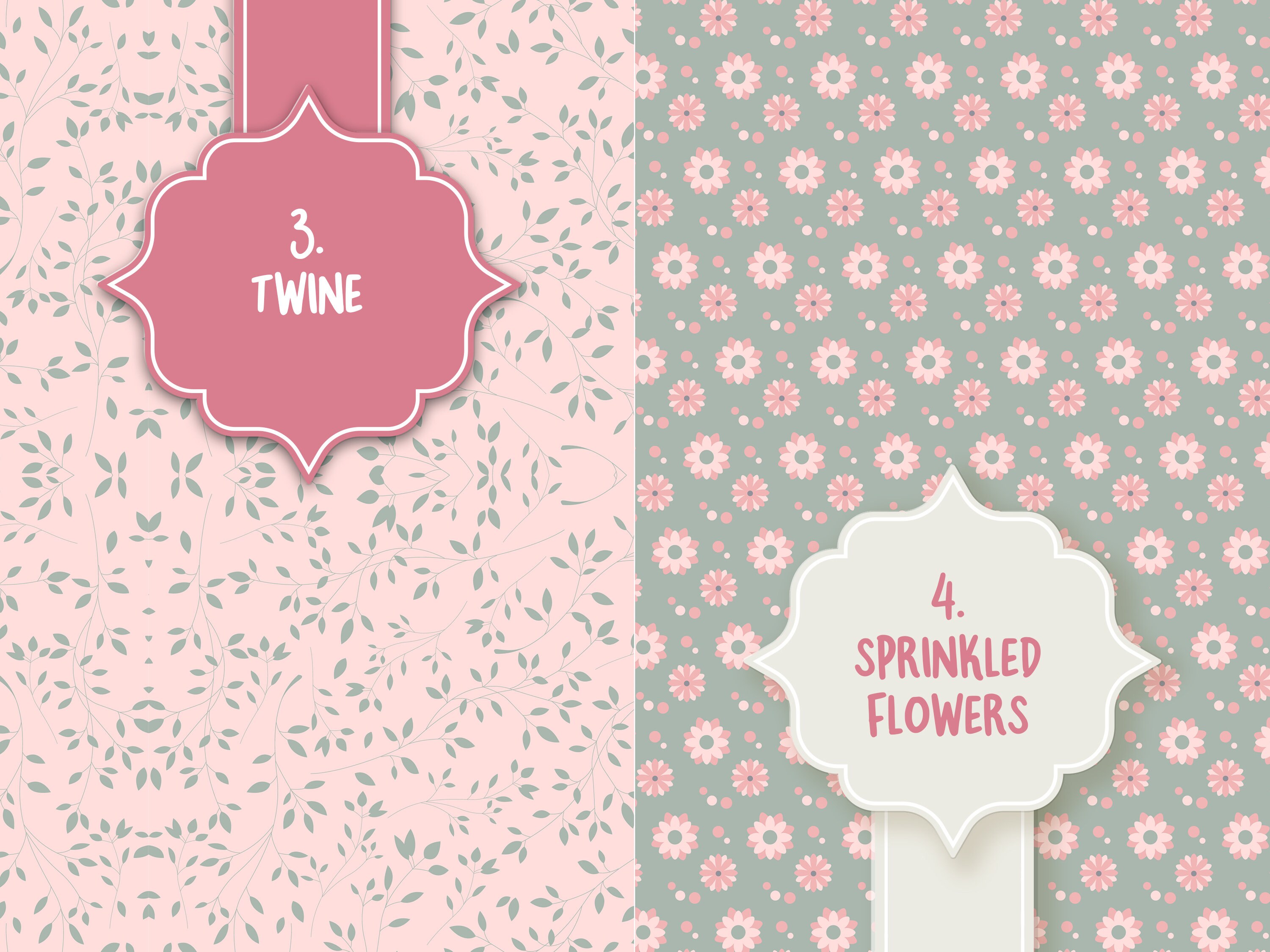 Cute Floral / Floral Digital Papers Paper Backgrounds Floral - Etsy