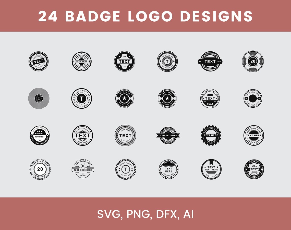 24 Logo Badges Svg / Vector Badges EDITABLE Svg / Files for Cricut ...