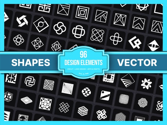 96 Square Shapes Shapes BIG BUNDLE Svg Square Abstract | Etsy